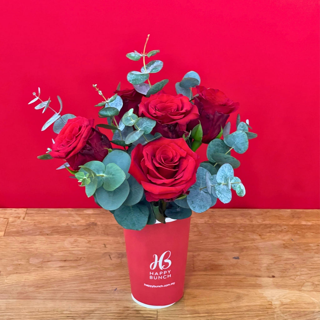 Red Rose Table Top Arrangement - Happy Bunch Malaysia